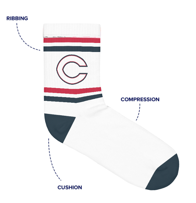 Columbus Ribbed Quarter Crew Socks | Columbus Explorers Shop